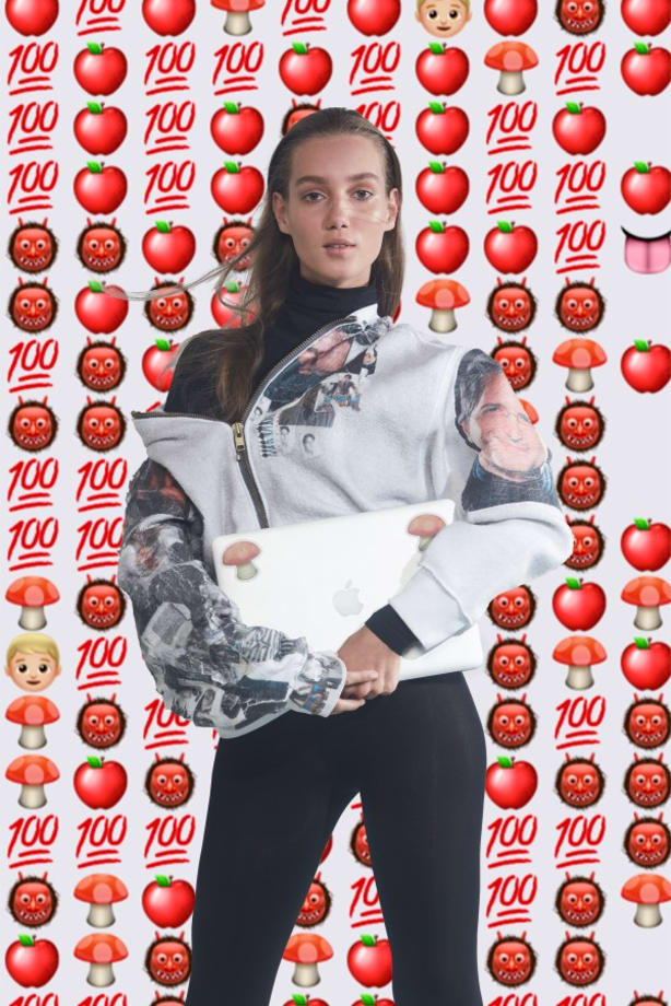 Roe Ethridge | Amalie Moosgaard with Emojis, 2017