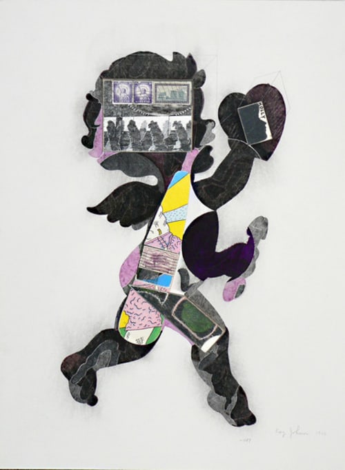 Ray Johnson | Untitled (Cupid with Holly and Stamps), 1989 | Art Basel