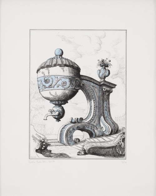 Pablo Bronstein | Tea Urn on Architectural Support II, 2017 | Art Basel