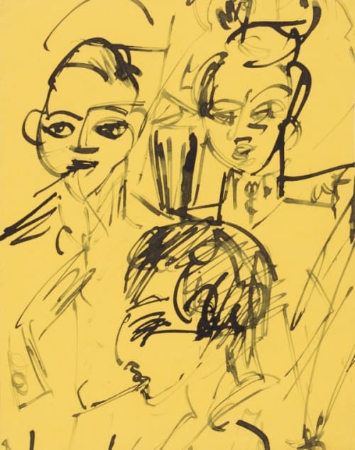 Ernst Ludwig Kirchner | Drei Offiziere beim Mittagessen (Kohnstamm ...