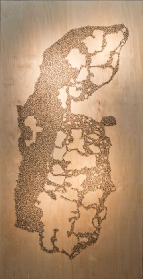 Khalil Rabah | Area C Fields of Gold (Map), 2017 | Art Basel